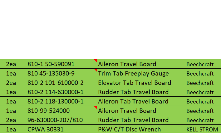 Beechcraft OEM Tooling – AP Tools LLC